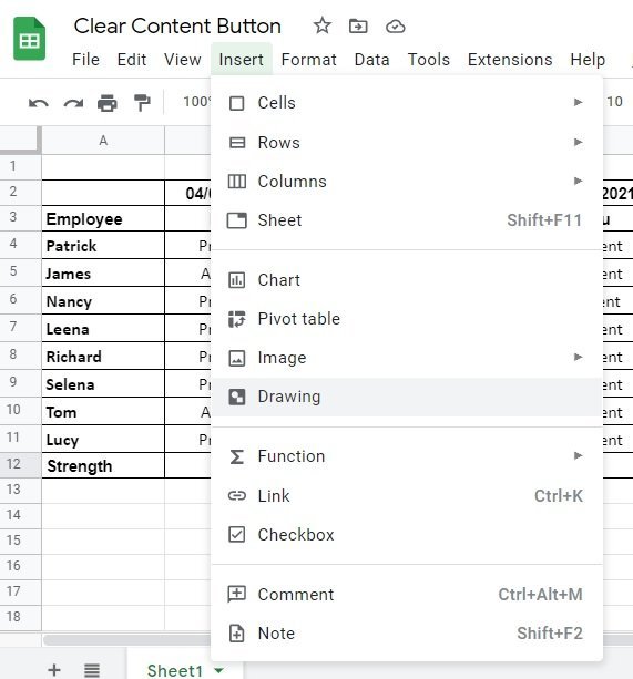 How To Insert Clear Content Button Google Sheet? - MSOfficeGeek
