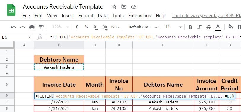 Ready-to-use Accounts Receivable Excel Template - MSOfficeGeek