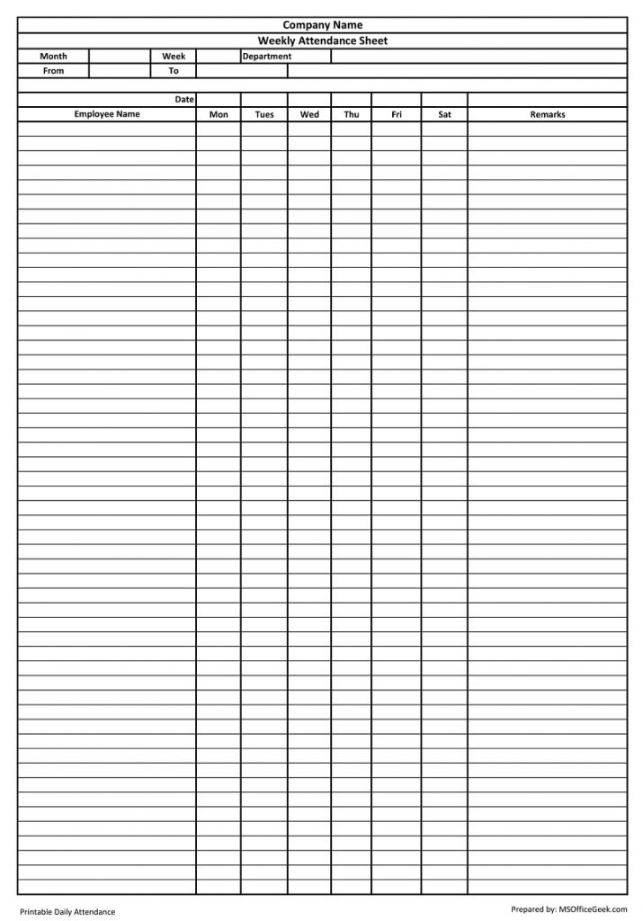 Download Employee Attendance Sheet Excel Template Msofficegeek