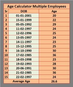 Ready-To-Use Age Calculator Excel Template - MSOfficeGeek