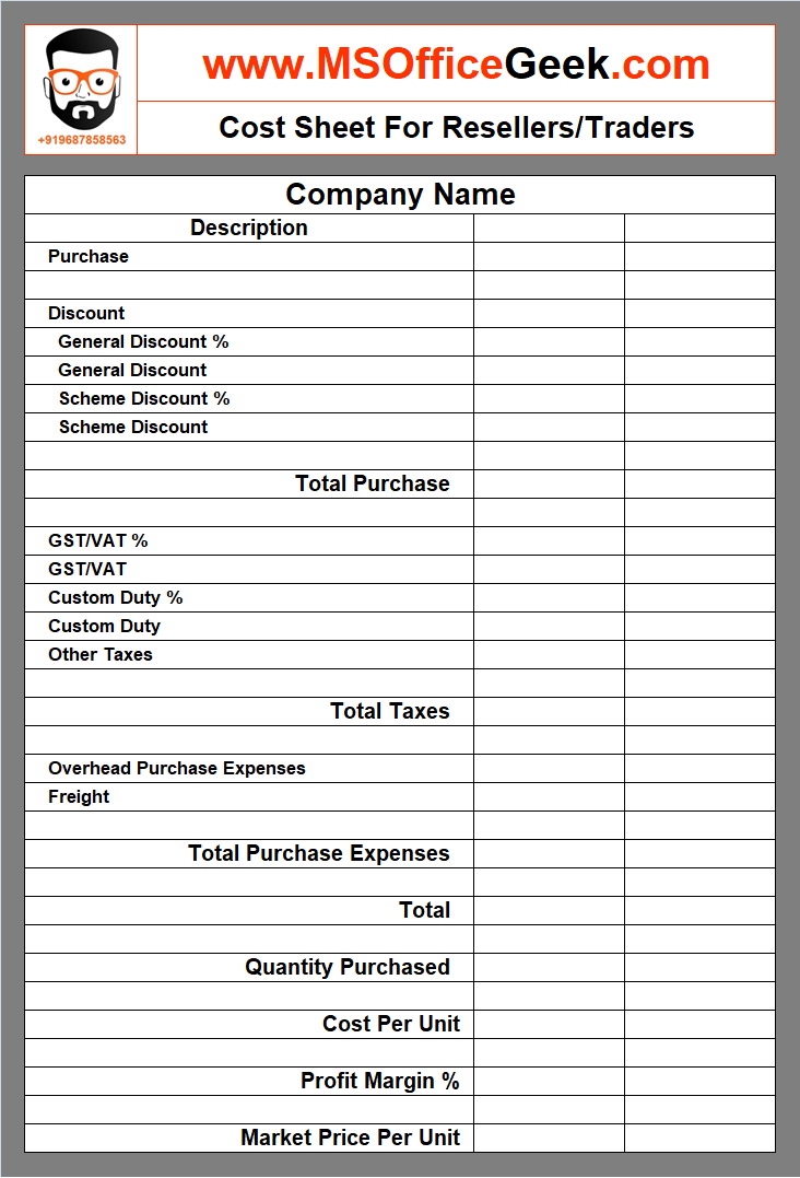 Food Cost Sheet In Excel Format Free Pdf Infoupdate Food Cost Sheet In Excel Format Free Pdf Infoupdate