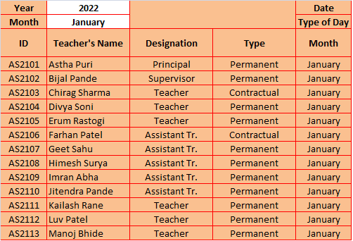 Fully Automated Teacher's Attendance Register Excel Template - MSOfficeGeek